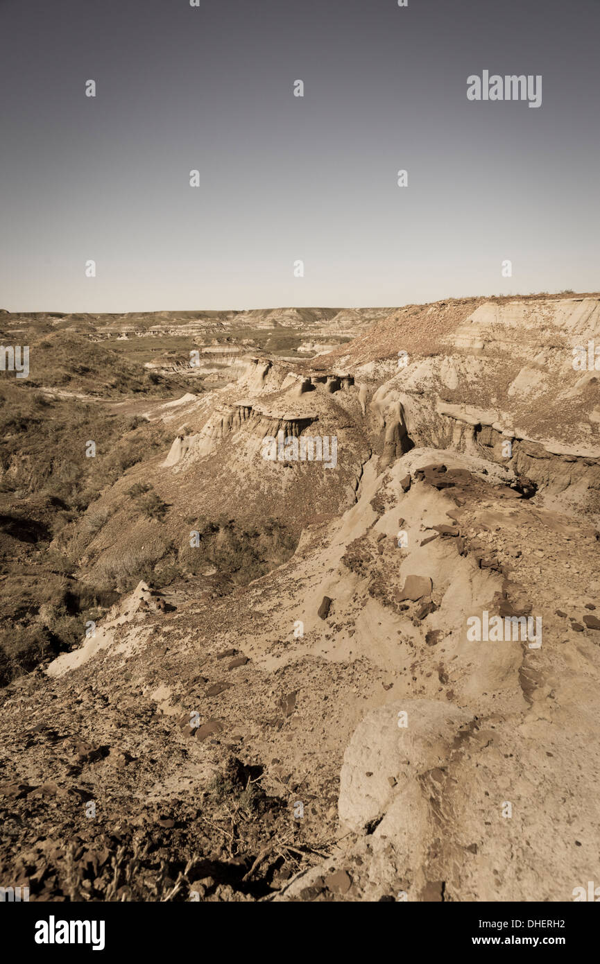 View of the badlands in Dinosaur Provincial Park Brooks Canada Stock ...