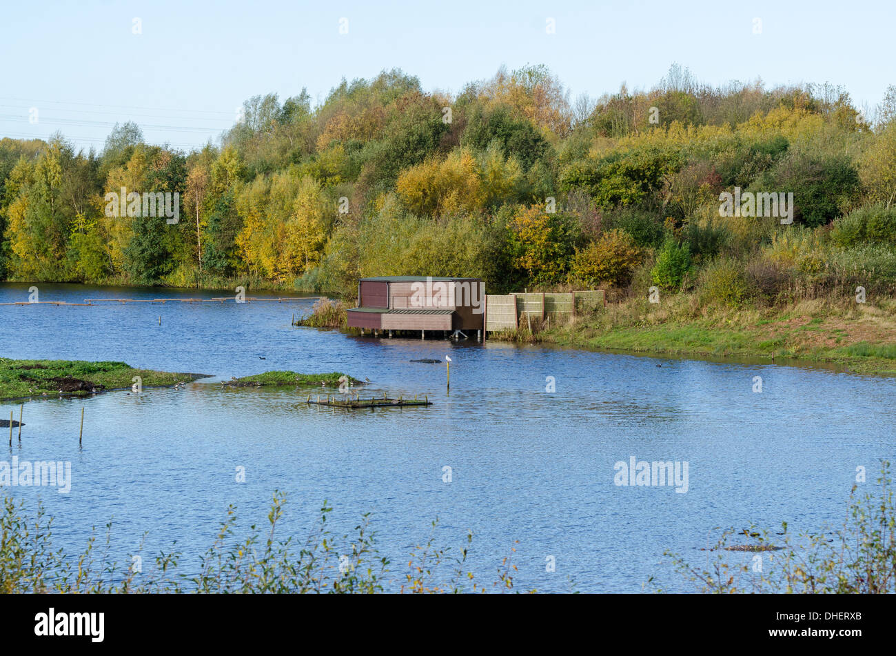 Hide for birdwatching at RSPB Sandwell Valley at Forge Mill Lake local ...