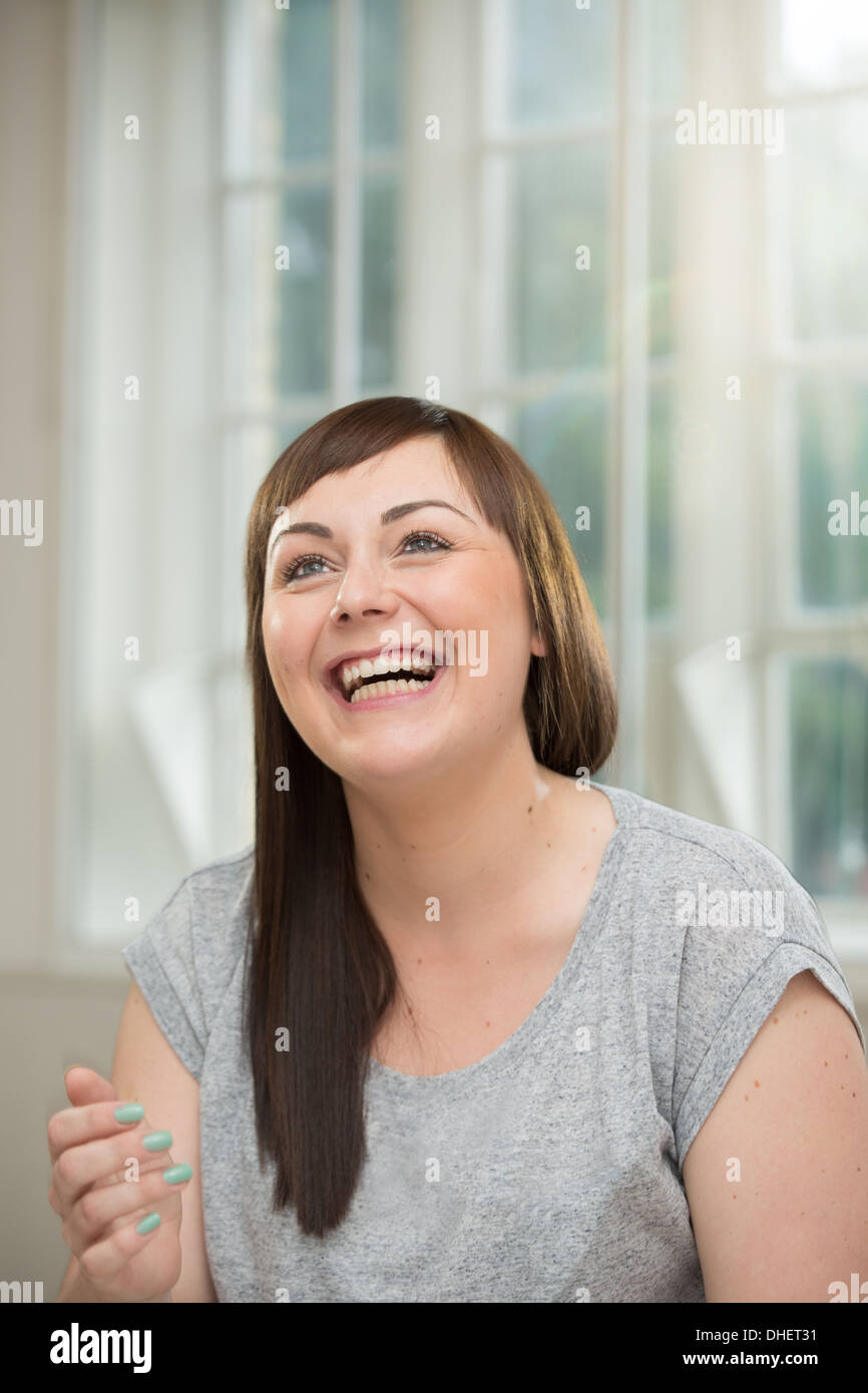 Female headshot laughing hi-res stock photography and images - Alamy