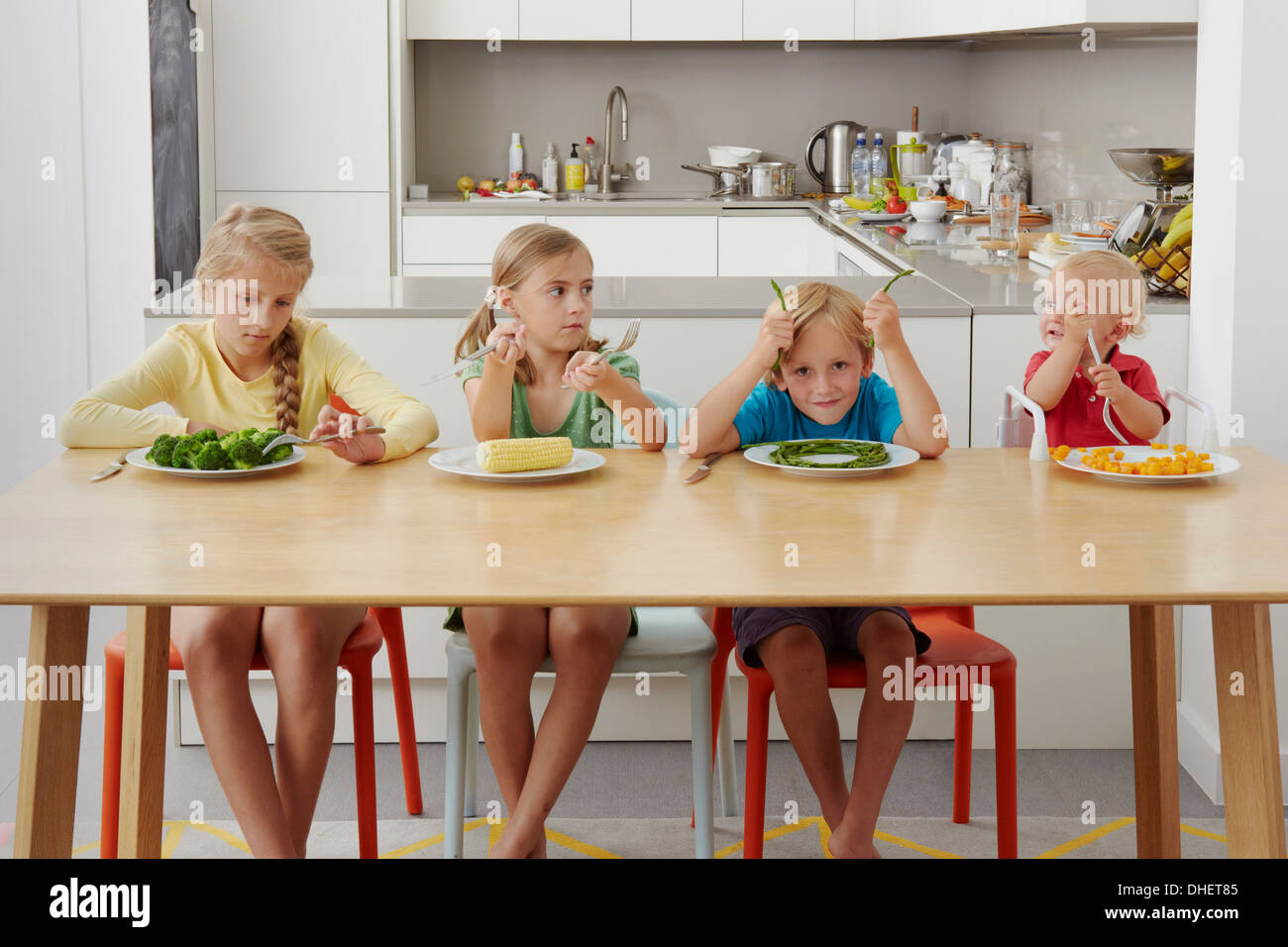 Children refusing to eat vegetables Stock Photo - Alamy