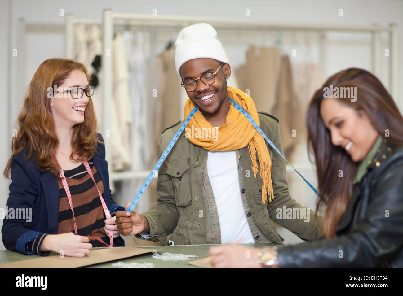 Fashion design students in class Stock Photo - Alamy