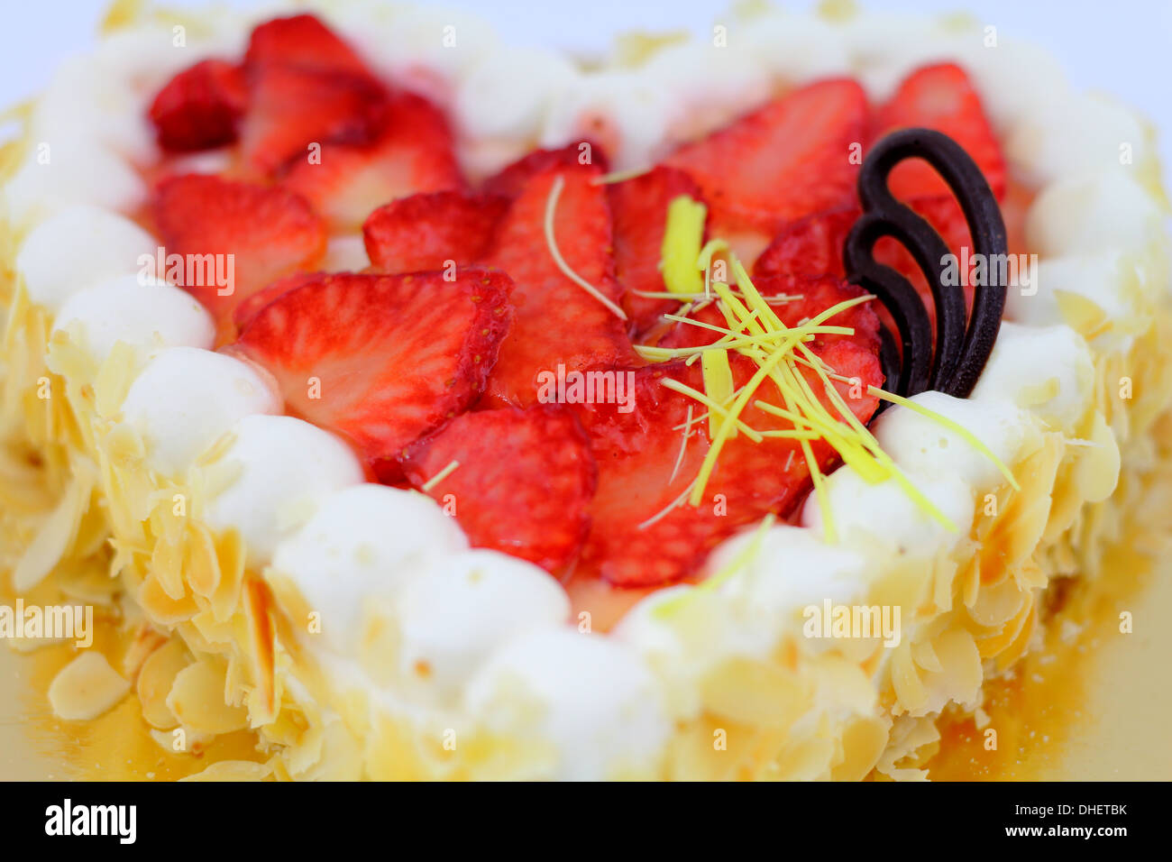 Strawberry cake close-up Stock Photo - Alamy