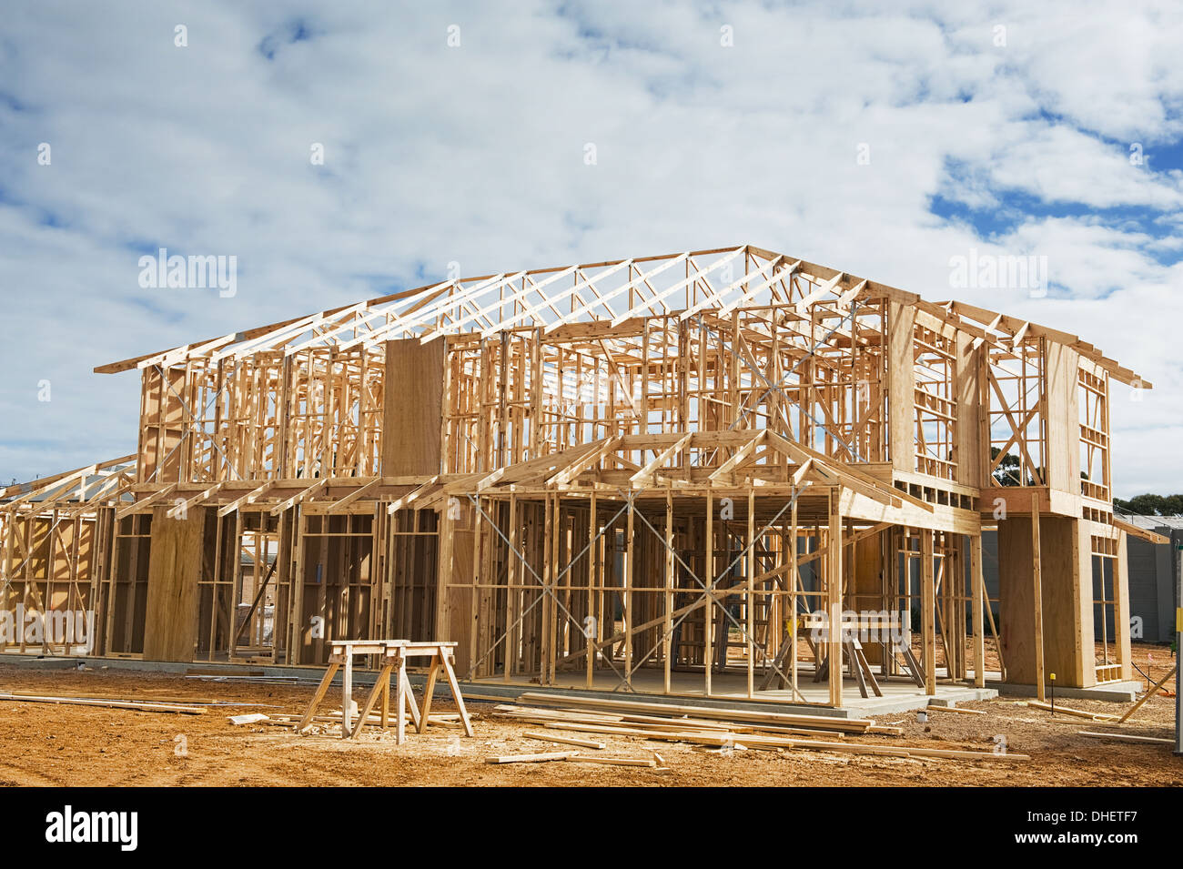 New home construction framing Stock Photo - Alamy