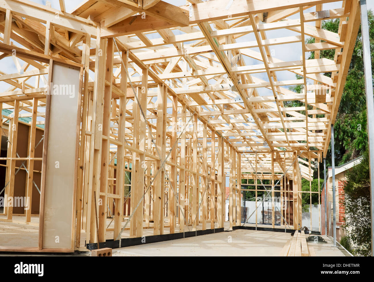 New home construction framing Stock Photo - Alamy