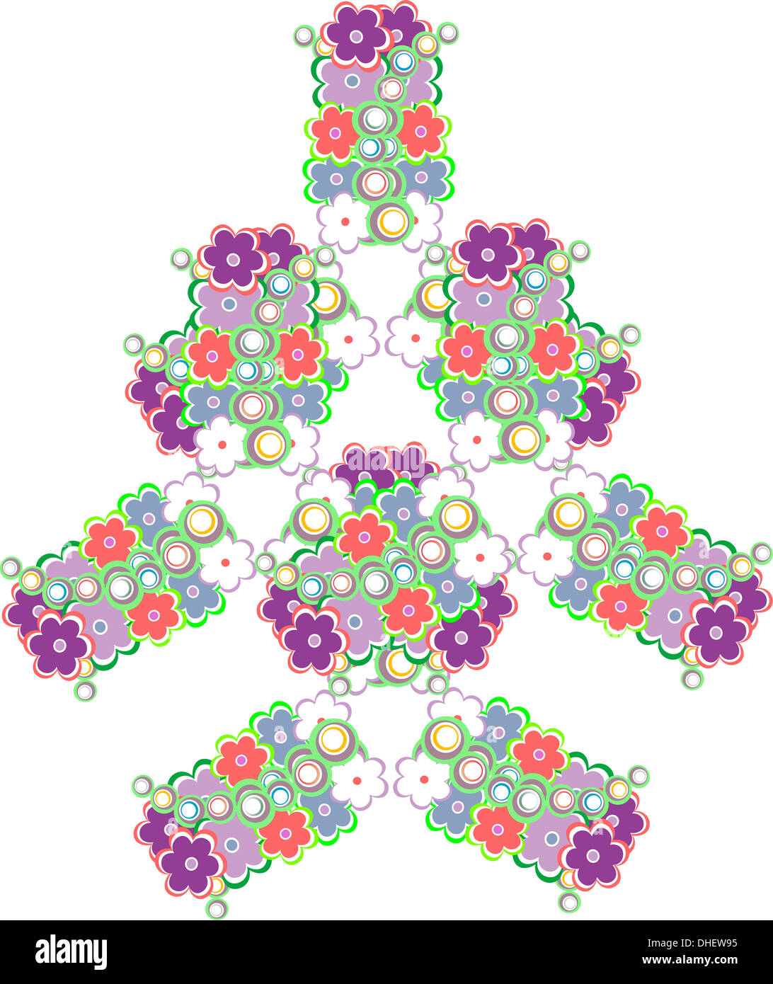 abstract tree made from cute flowers Stock Photo - Alamy