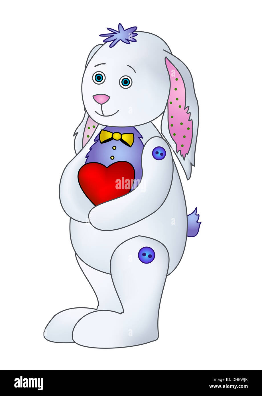 Rabbit with heart Stock Photo - Alamy