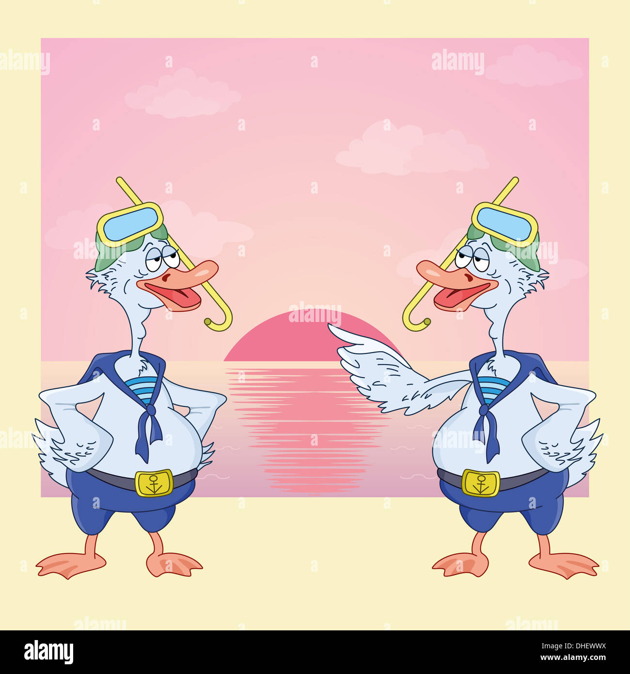 Goose diver on the beach Stock Photo - Alamy