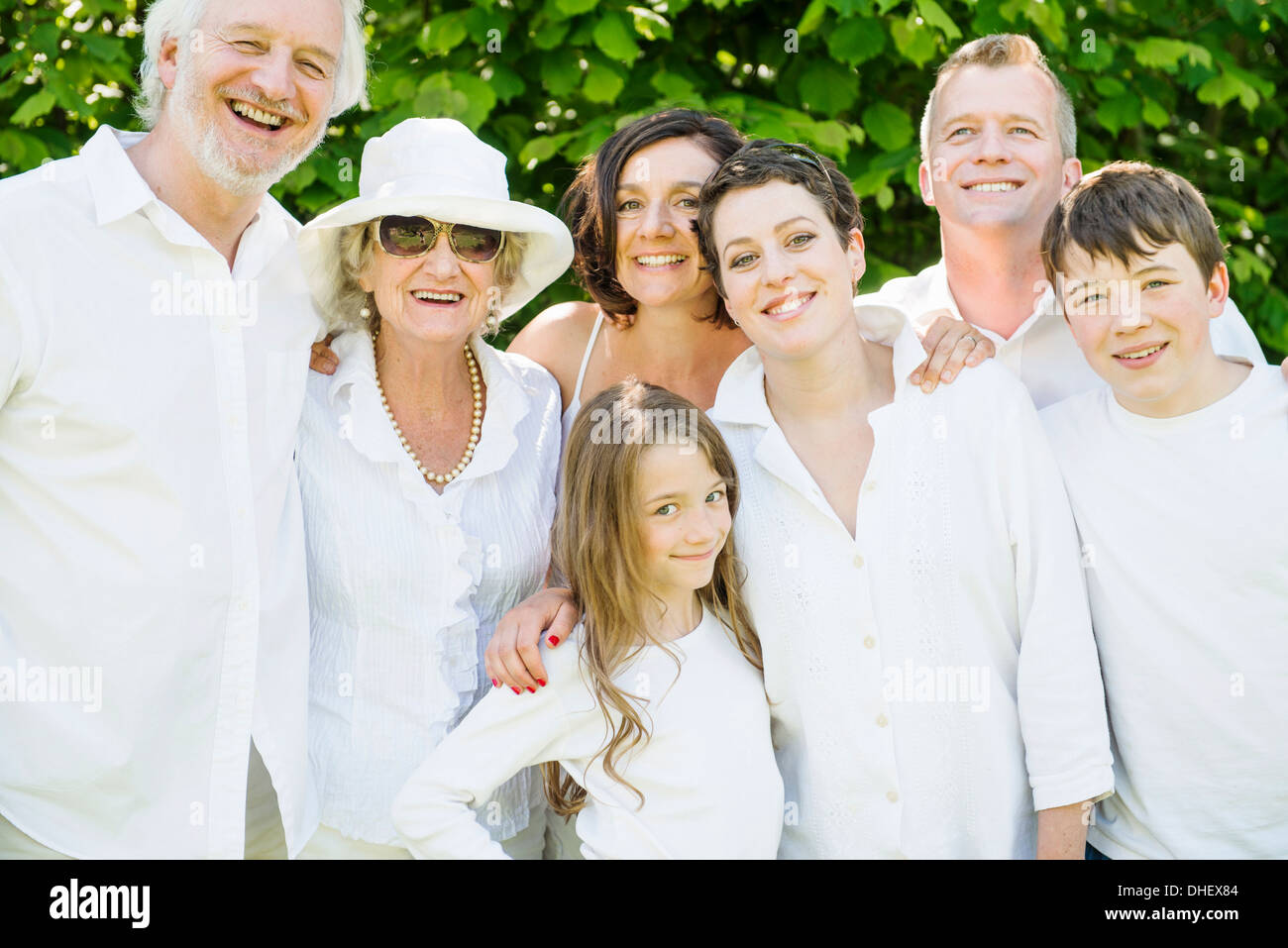 Portrait of three generation family Stock Photo - Alamy