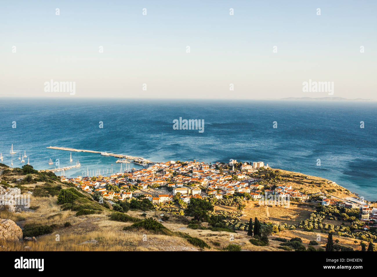 Elevated view of Pythagoreio, Samos, Greece Stock Photo - Alamy