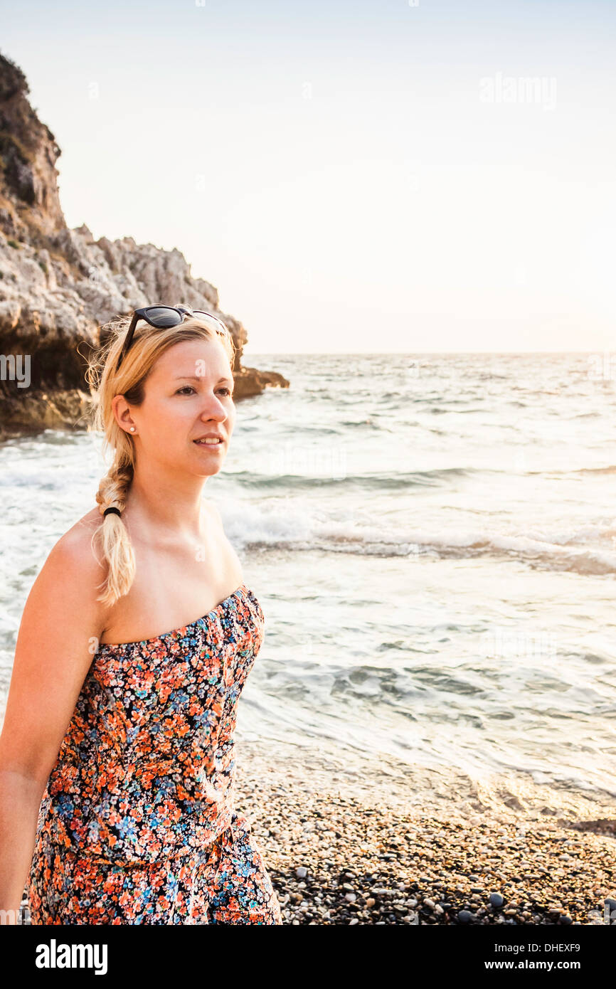 Young woman at Seitani Bay, Samos, Greece Stock Photo - Alamy
