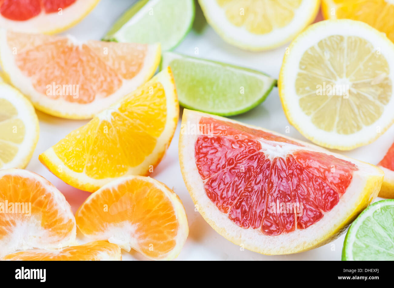 different citrus fruit close up Stock Photo - Alamy