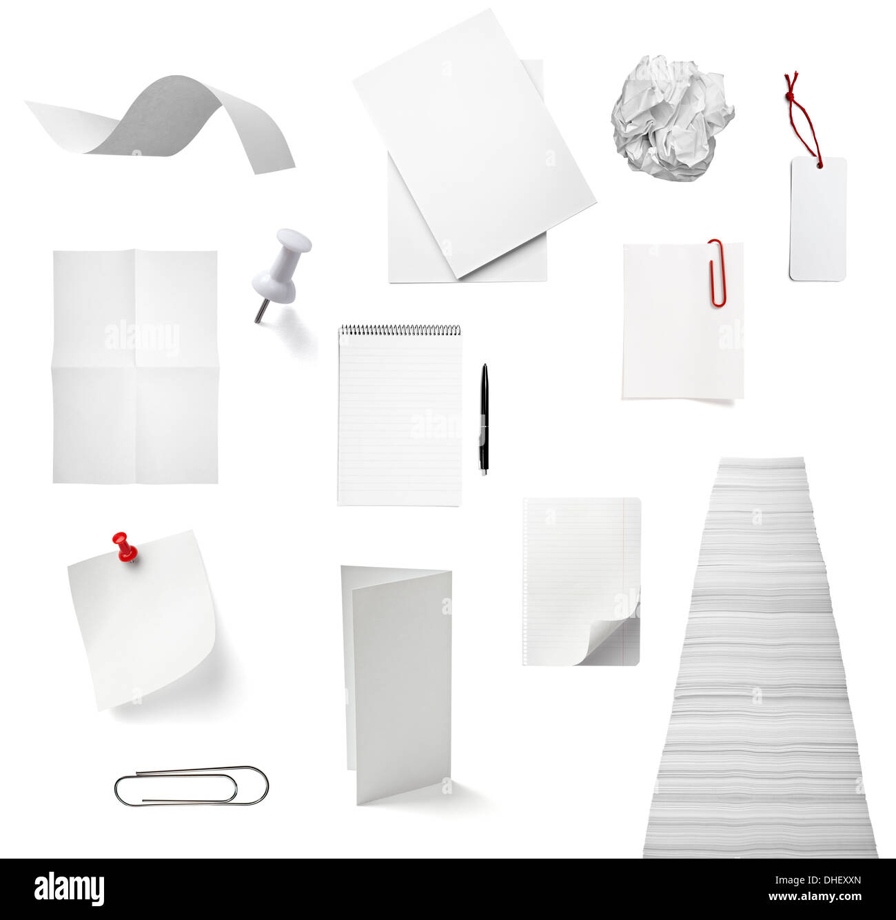 Office crumpled paper pencil Cut Out Stock Images & Pictures - Alamy