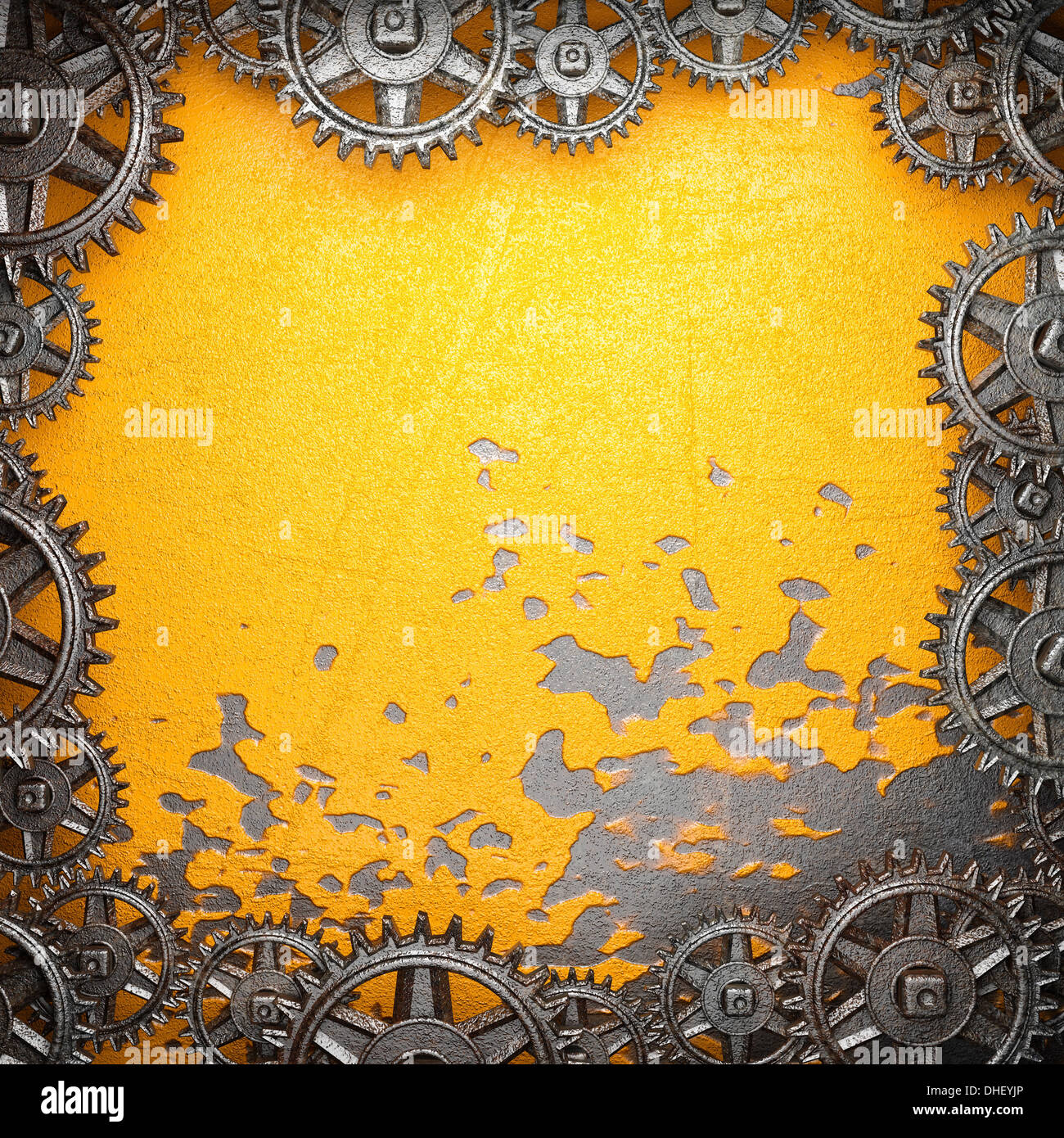 gear wheels on steel background Stock Photo - Alamy