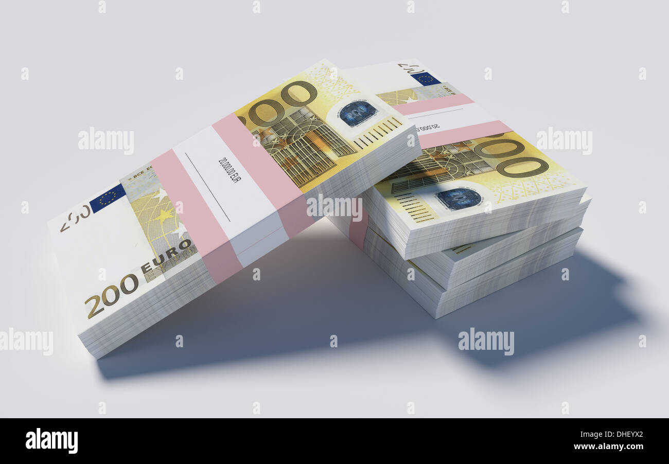 Packets of 200 Euro bills Stock Photo - Alamy