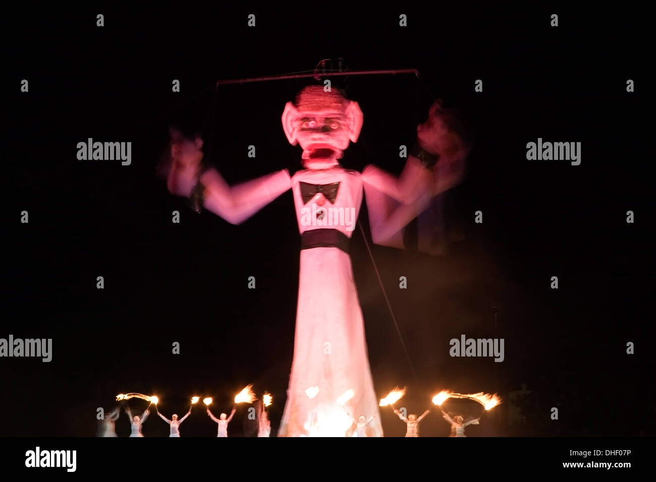 Zozobra, Old Man Gloom and fire dancers, Fiesta de Santa Fe, New Mexico ...