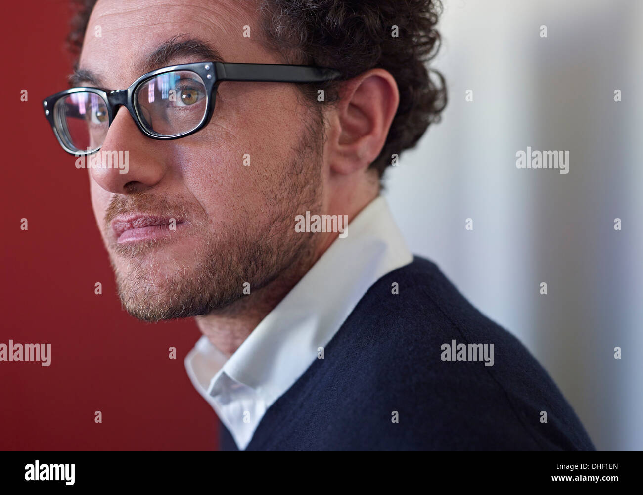 Serious Businessman With Glasses