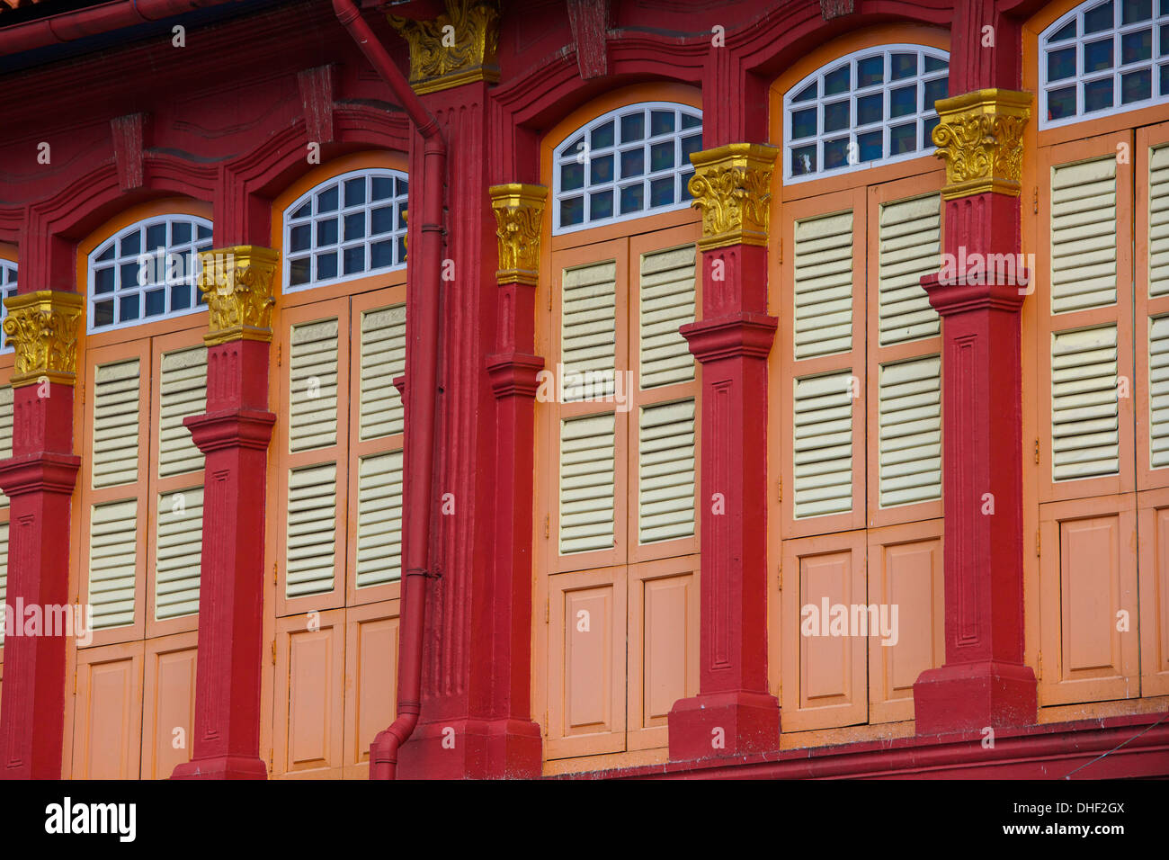 Historic Colonial style building facade in Kampong Glam, Singapore ...