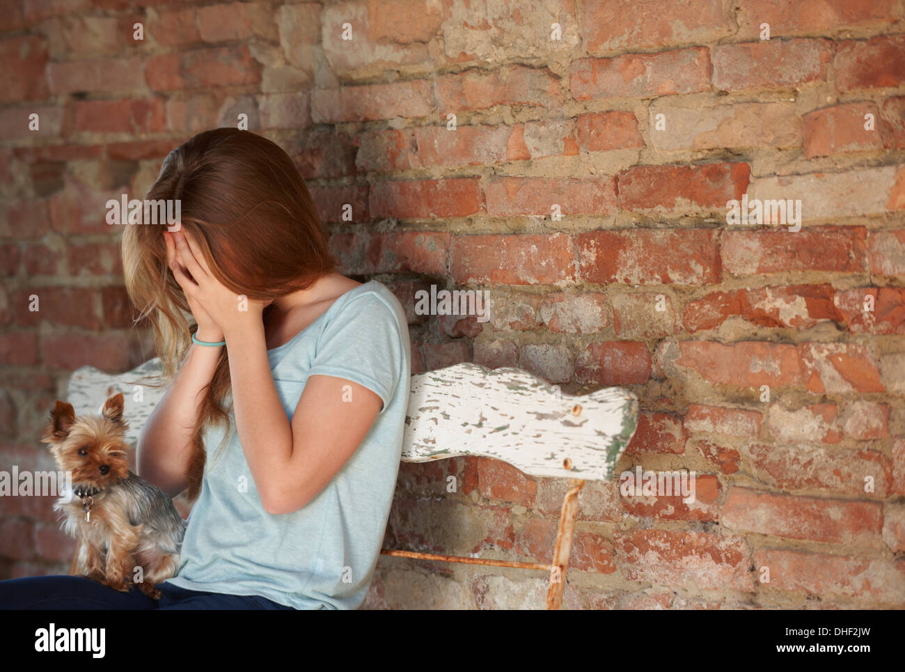Teenage girl crying dog hi-res stock photography and images - Alamy