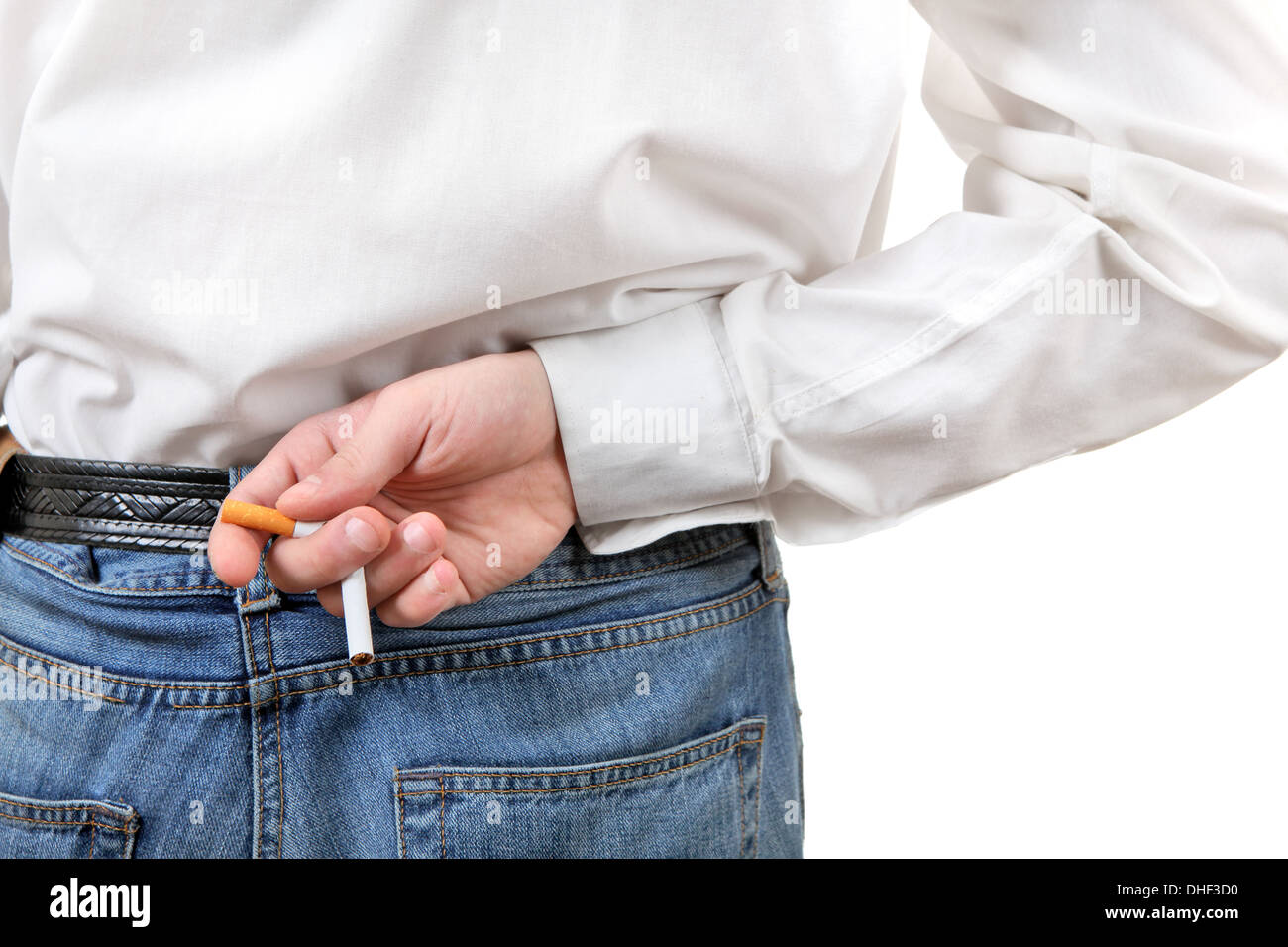 Cigarette break rear view hi-res stock photography and images - Alamy