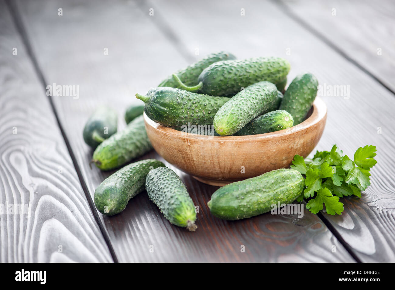 fresh cucumber in wood table Stock Photo - Alamy