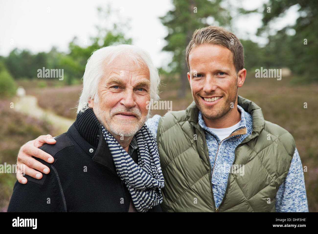 Father adult son smiling camera hi-res stock photography and images - Alamy