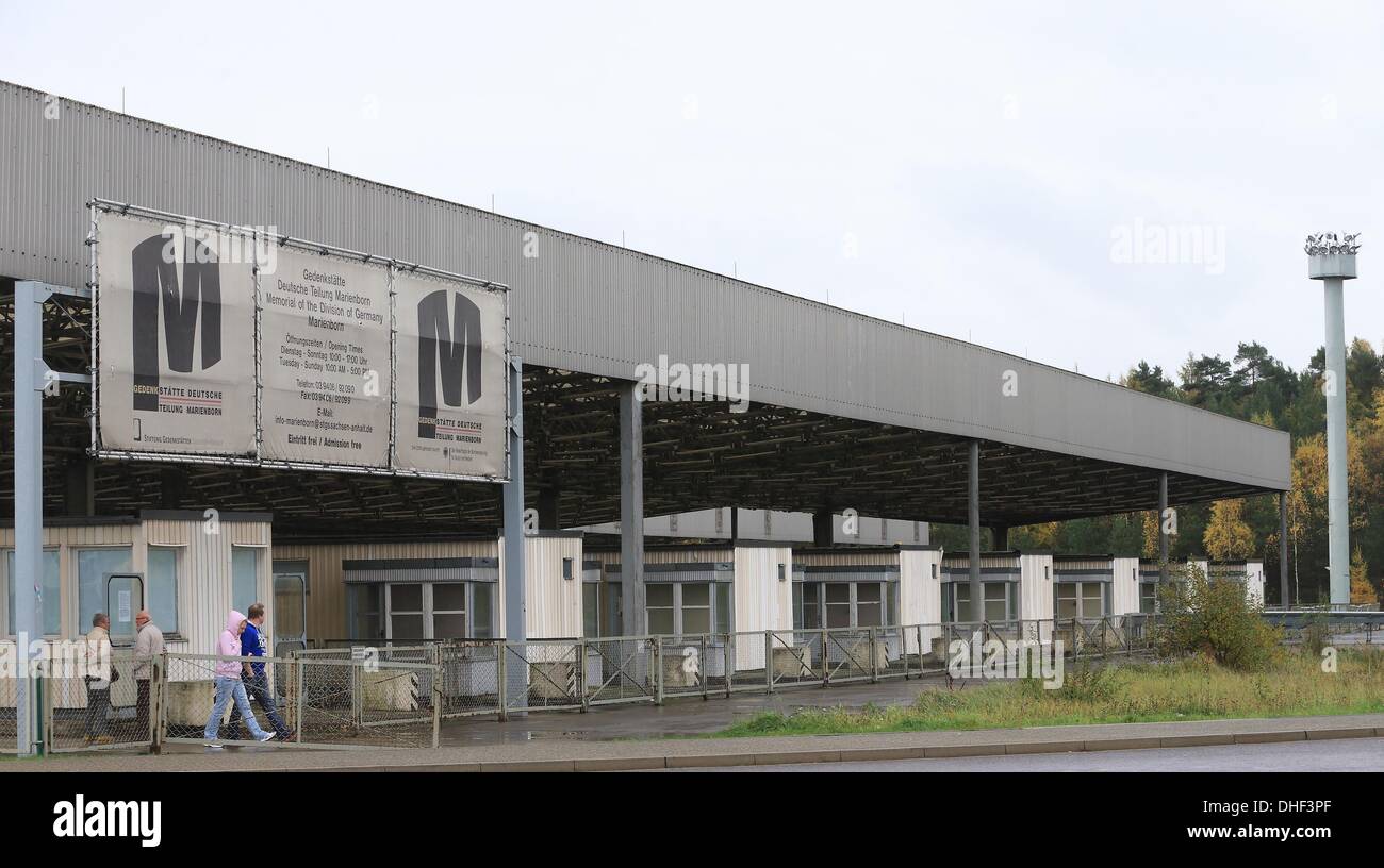 Marienborn, Germany. 07th Nov, 2013. Visitors walk across the memorial ...