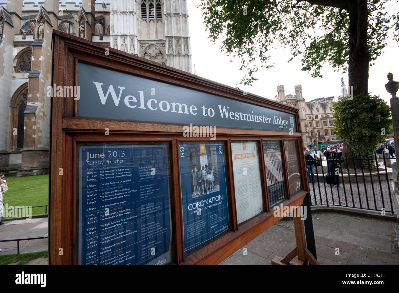 Westminster abbey sign hi-res stock photography and images - Alamy