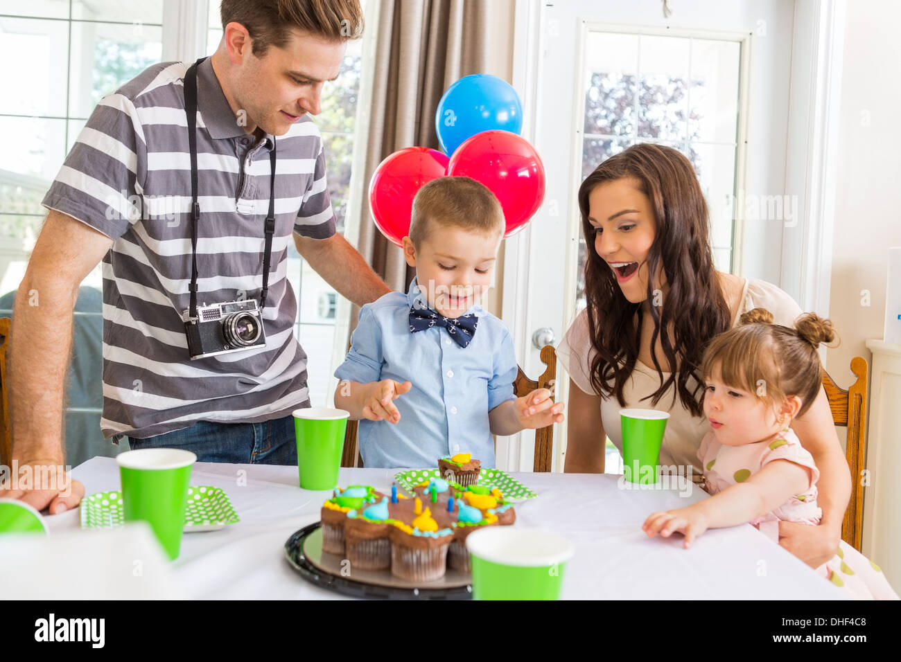 Family Having Birthday Party Stock Photo - Alamy