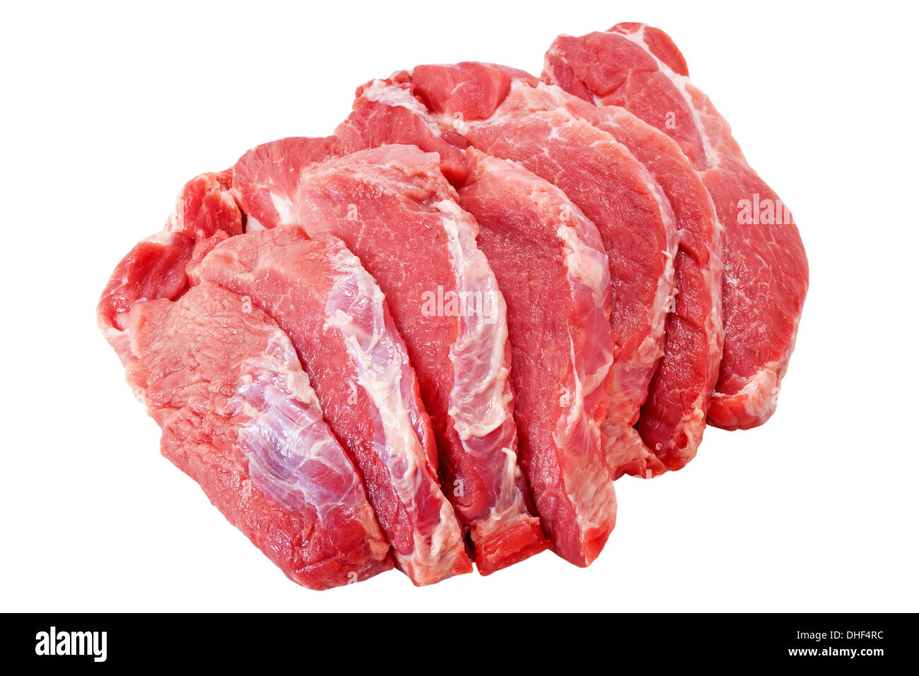 Fresh raw pork meat isolated on white background Stock Photo - Alamy