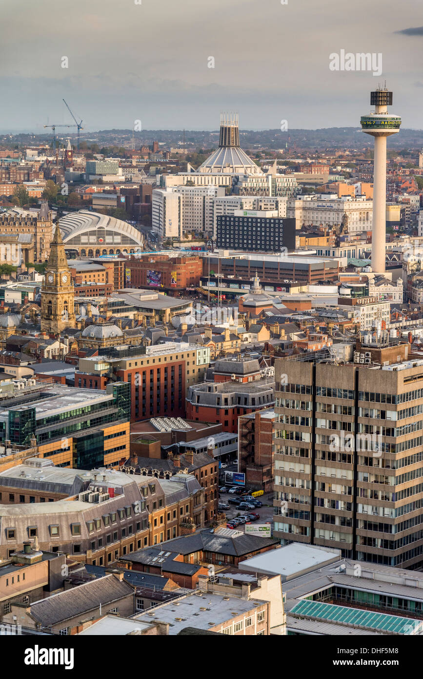 Liverpool city centre aerial Stock Photo - Alamy