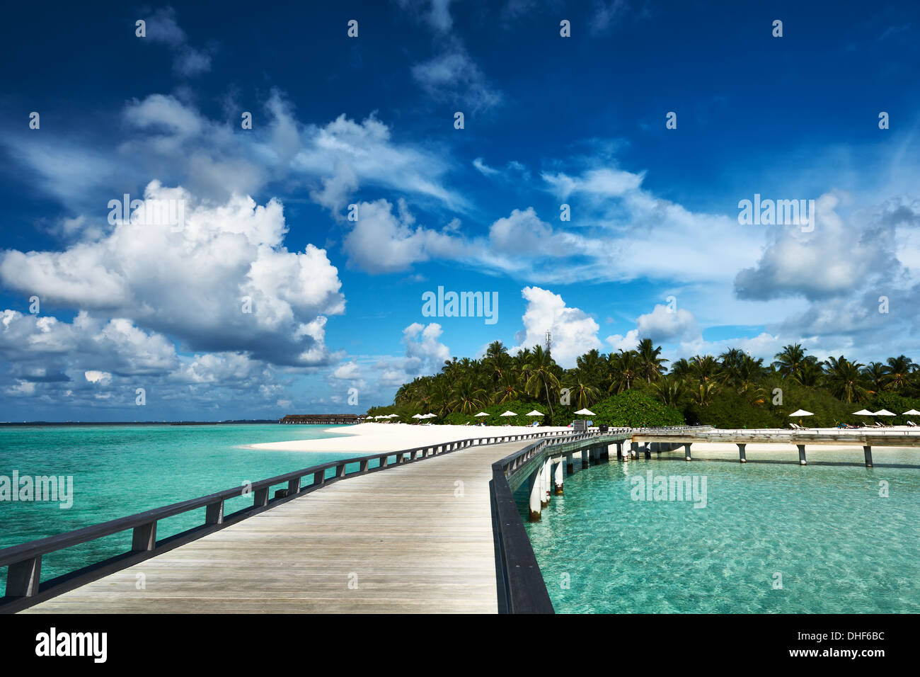 Beautiful beach with jetty Stock Photo - Alamy