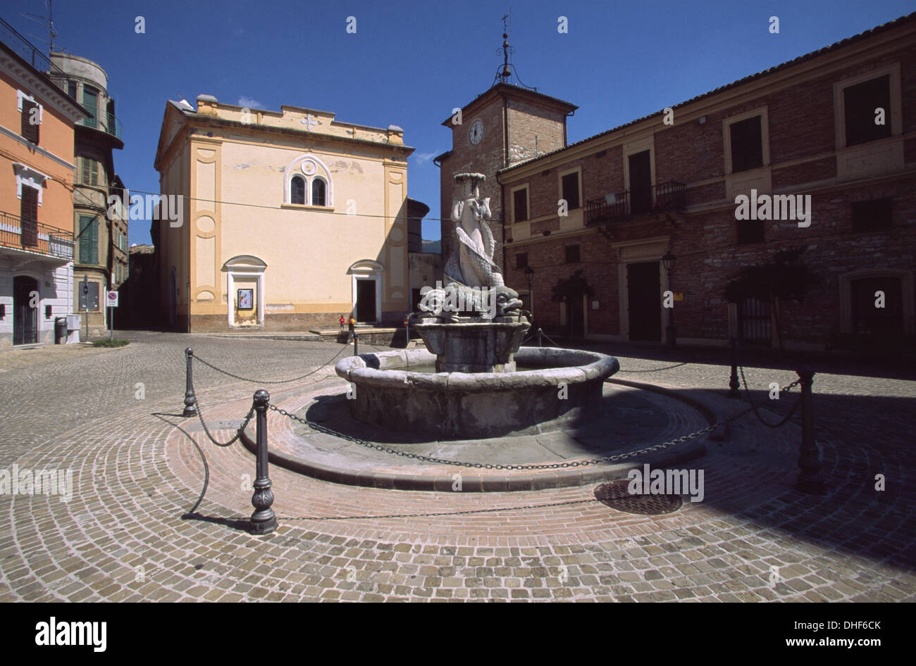 Cerreto d'Esi, Piazza del Comune,Marche,Italy Stock Photo - Alamy