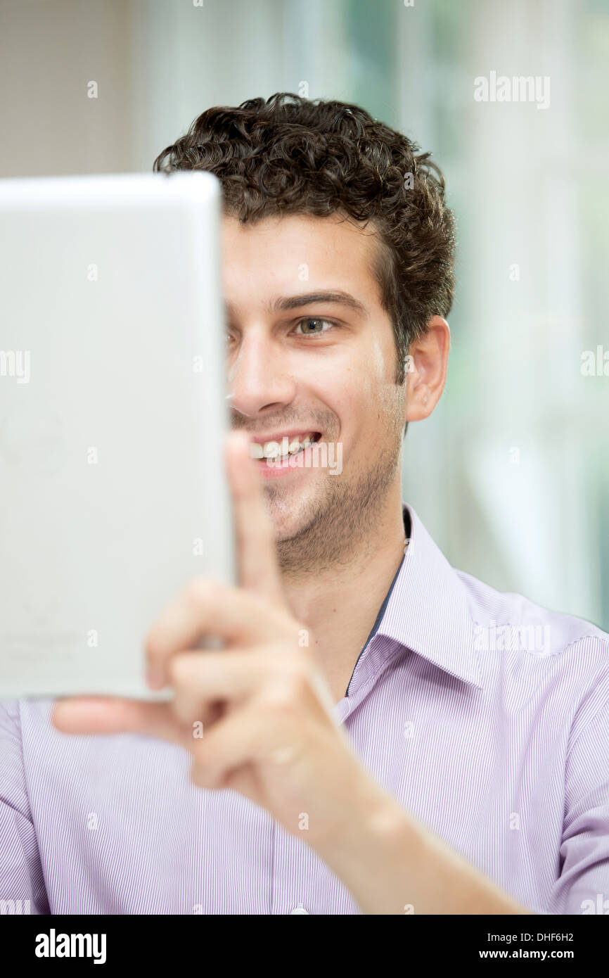 Self portrait with tablet hi-res stock photography and images - Alamy