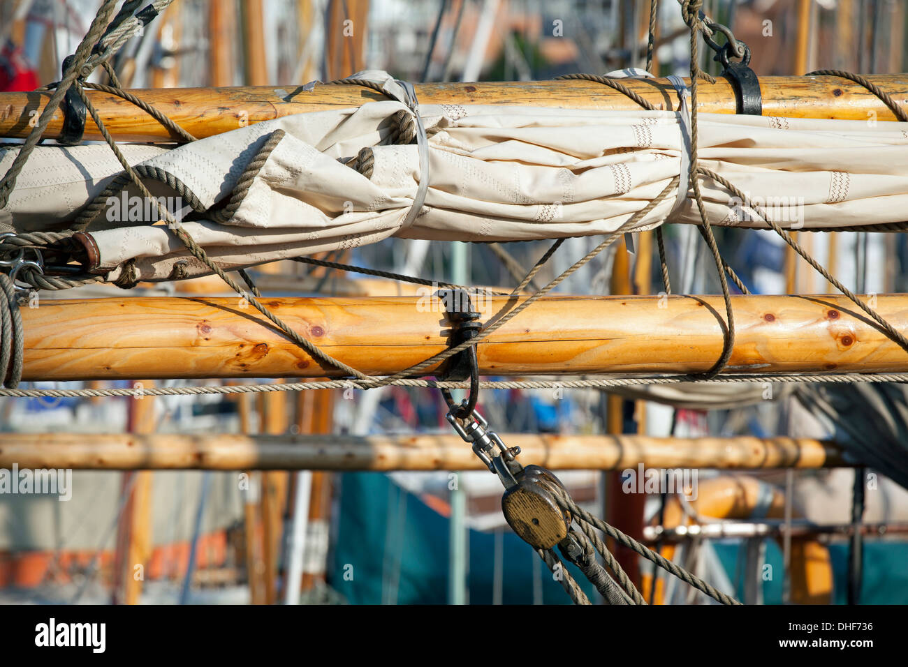 Detail of an old sailing vessel Stock Photo - Alamy
