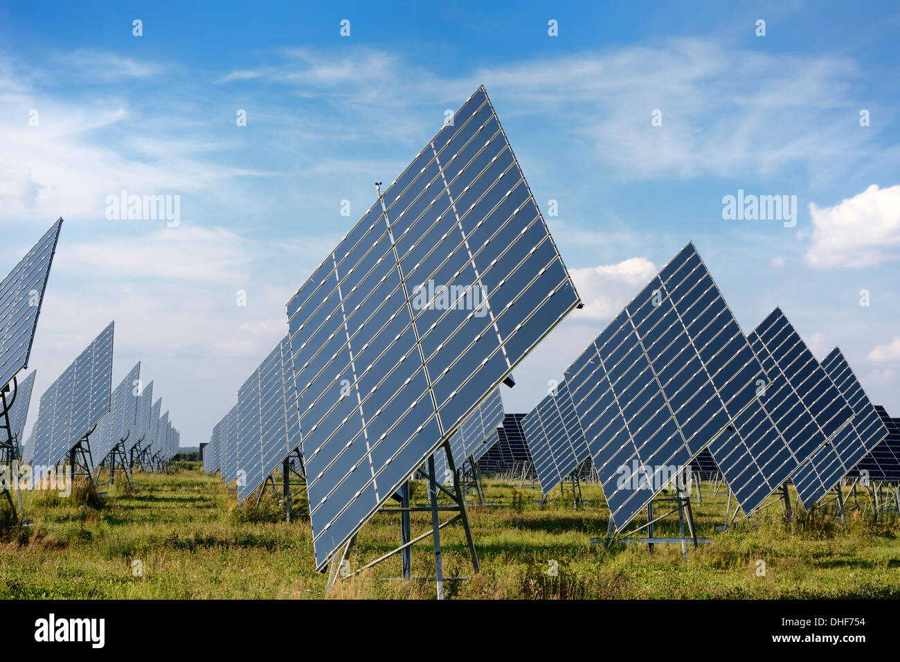 Solar park with huge solar panels Stock Photo - Alamy