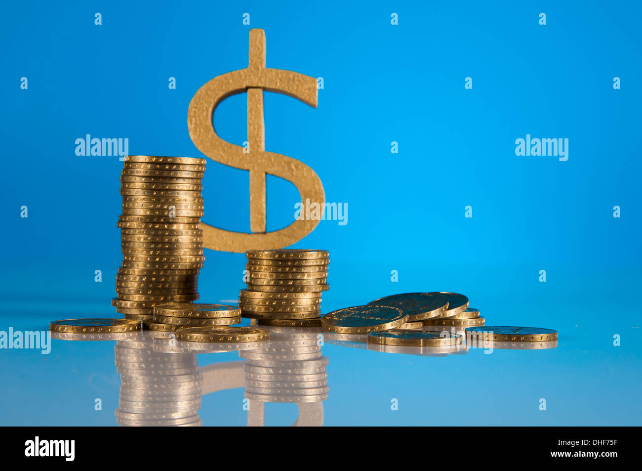 Business stuff with coins Stock Photo - Alamy