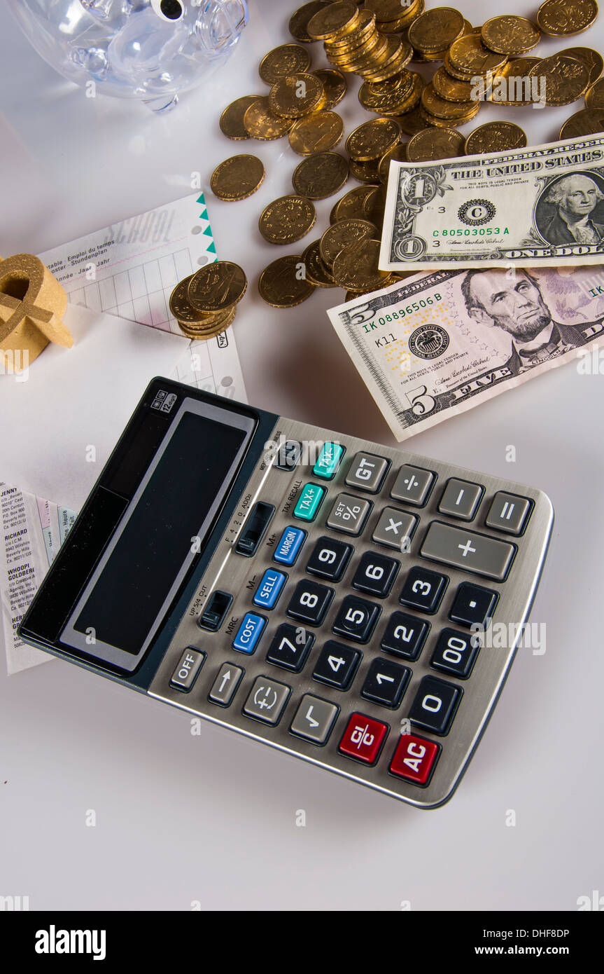 Business stuff with coins Stock Photo - Alamy
