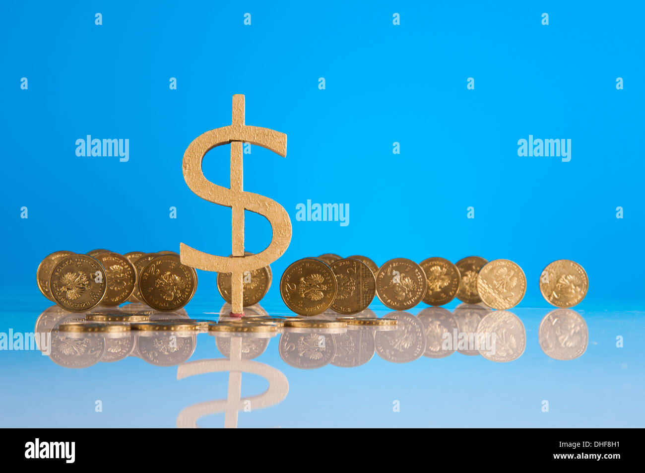 Business stuff with coins Stock Photo - Alamy