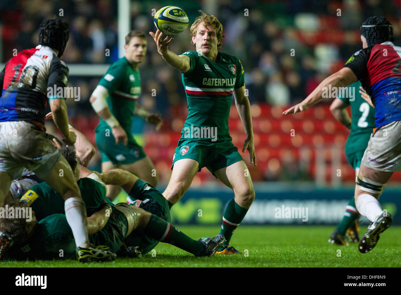 Leicester, UK. 08th Nov, 2013. George CATCHPOLE juggles with the ball ...