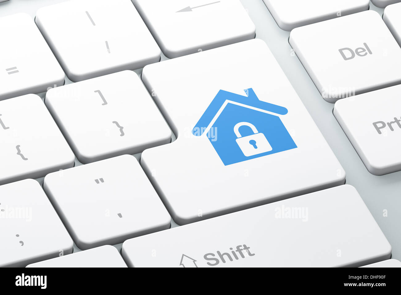 Protection concept: computer keyboard with Home Stock Photo - Alamy