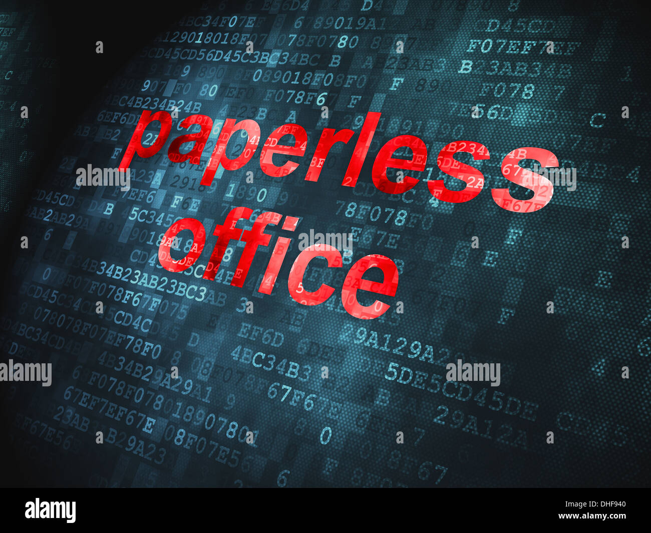 Business concept: Paperless Office on digital background Stock Photo ...