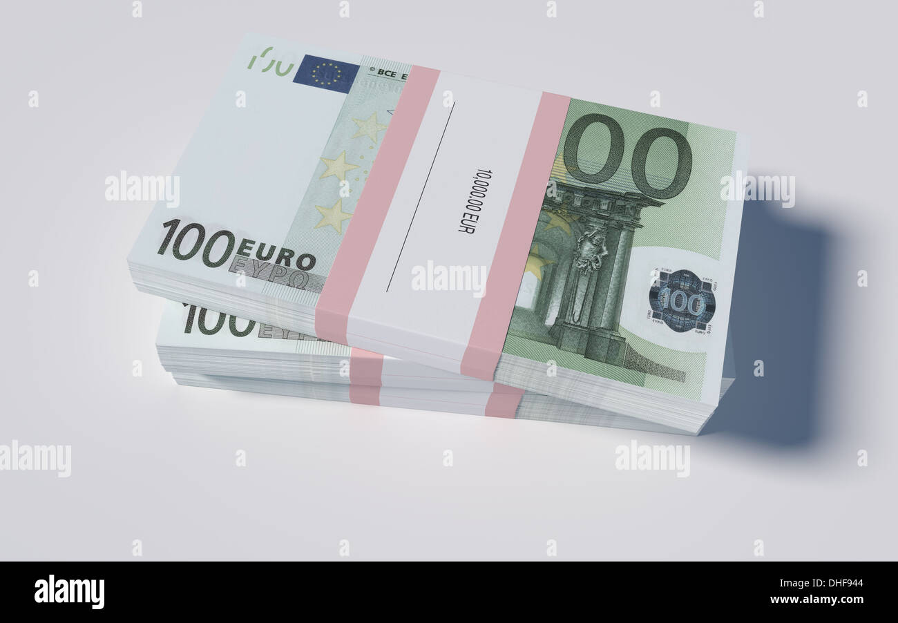 Packets of 100 Euro bills Stock Photo - Alamy