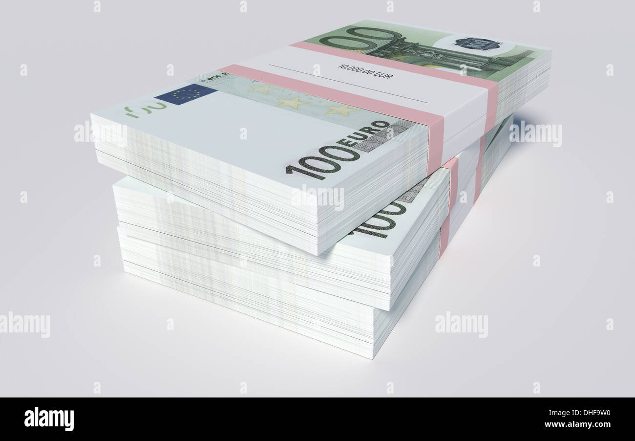Packets of 100 Euro bills Stock Photo - Alamy