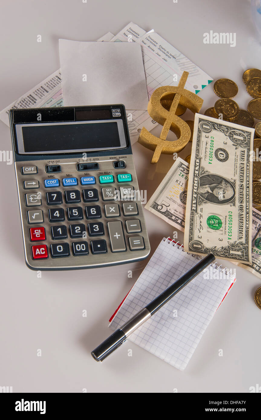Business stuff with coins Stock Photo - Alamy