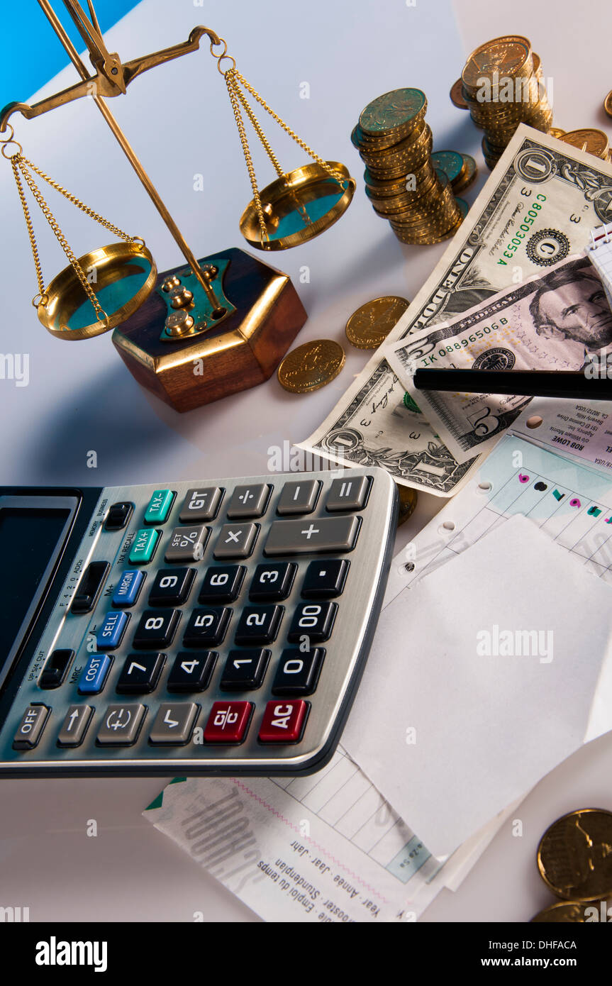 Business stuff with coins Stock Photo - Alamy