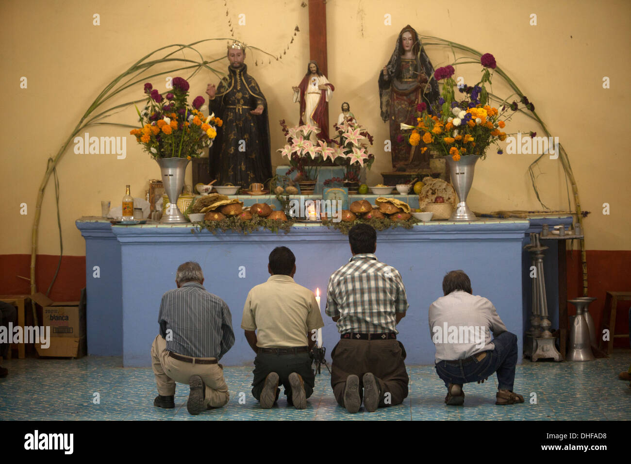 Kneeling In Prayer At Altar
