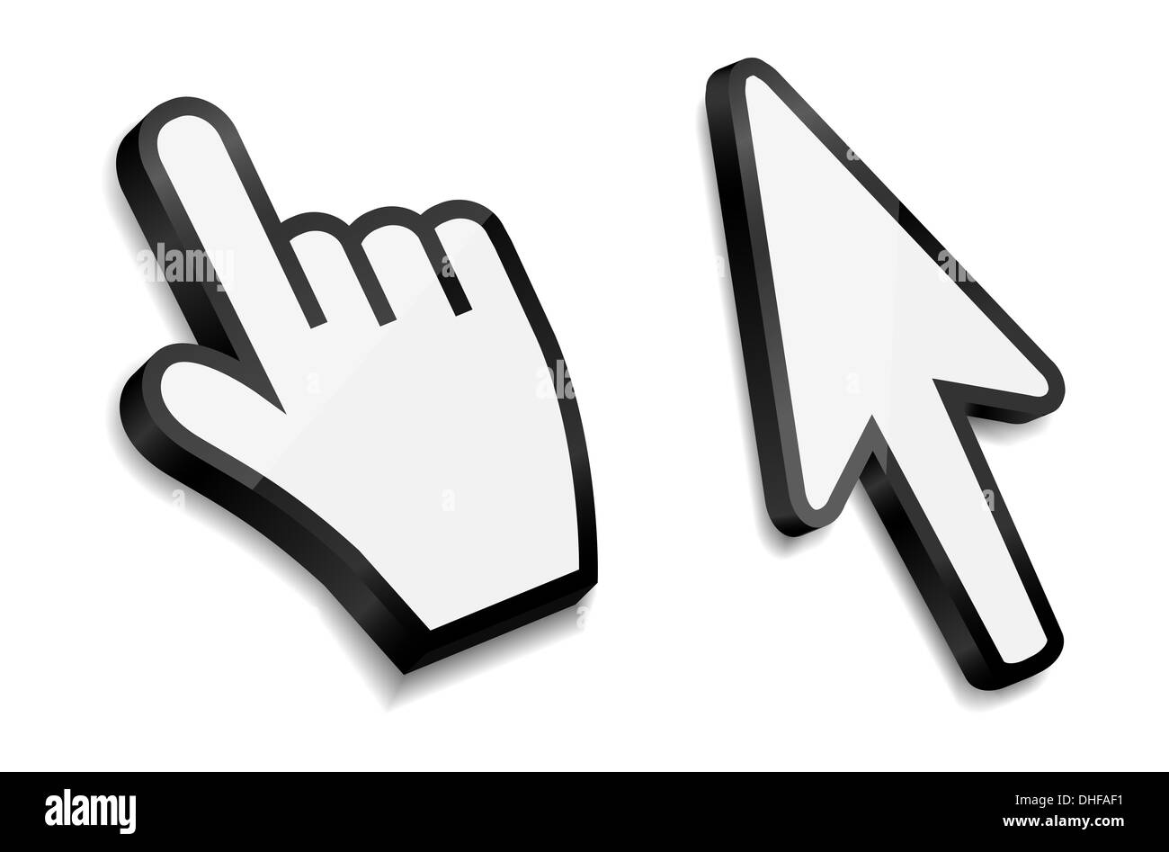 Mouse hand and arrow cursors vector illustration Stock Photo - Alamy