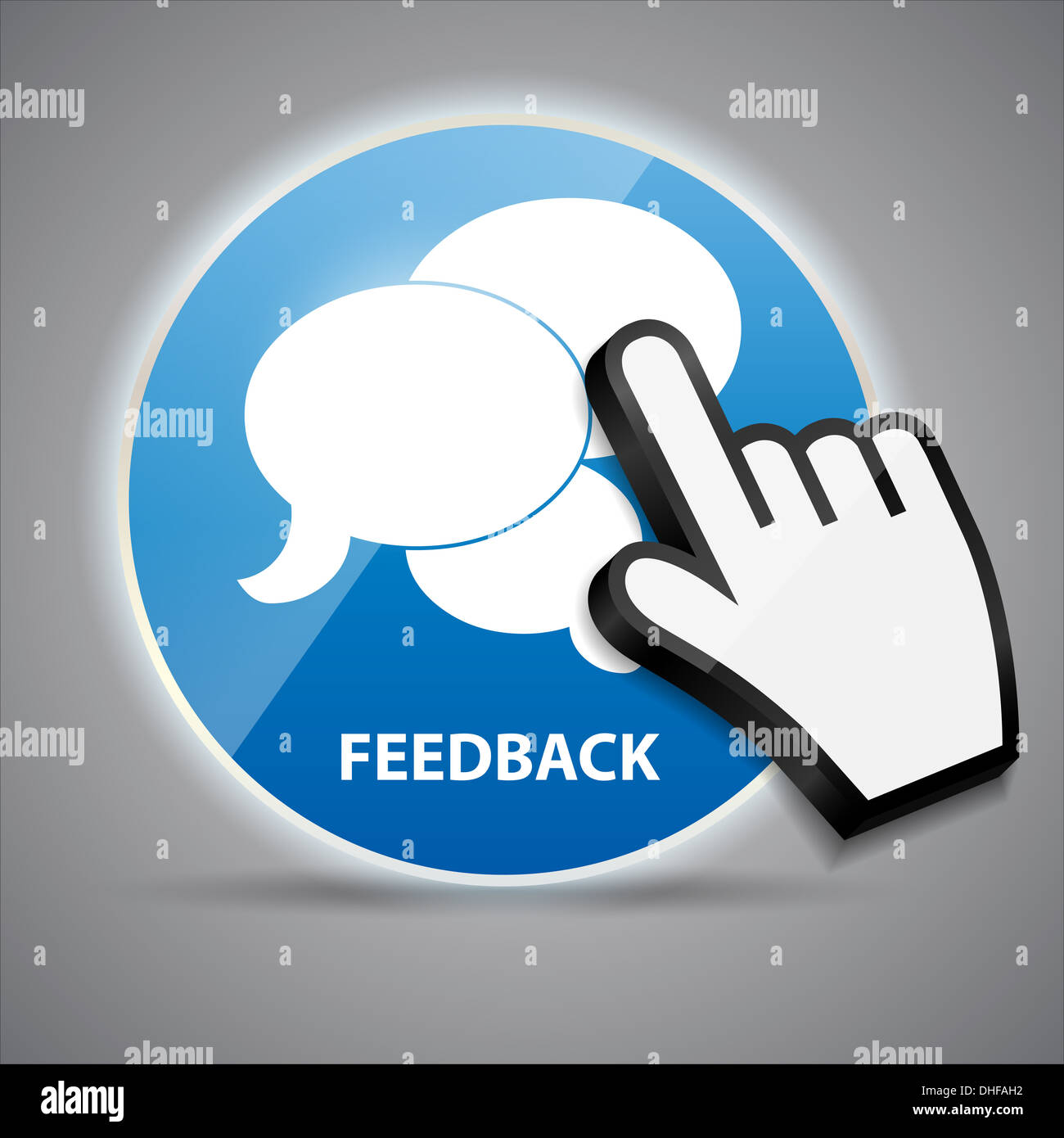 Shine glossy computer icon feedback with mouse hand cursors vect Stock ...