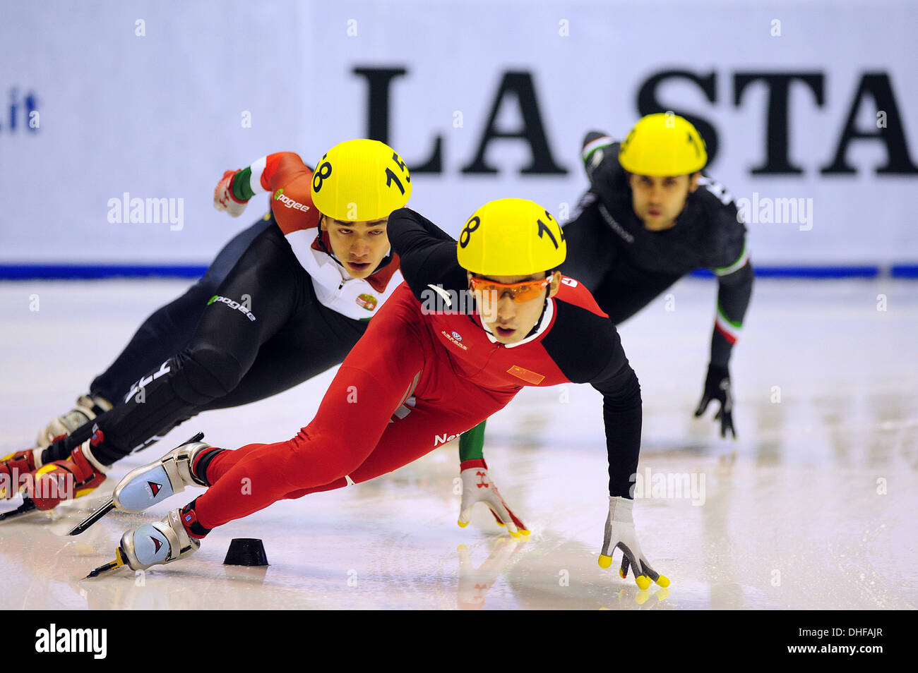 Torino, Italy. 08th Nov, 2013. Dajing Wu of China leads the pack during ...