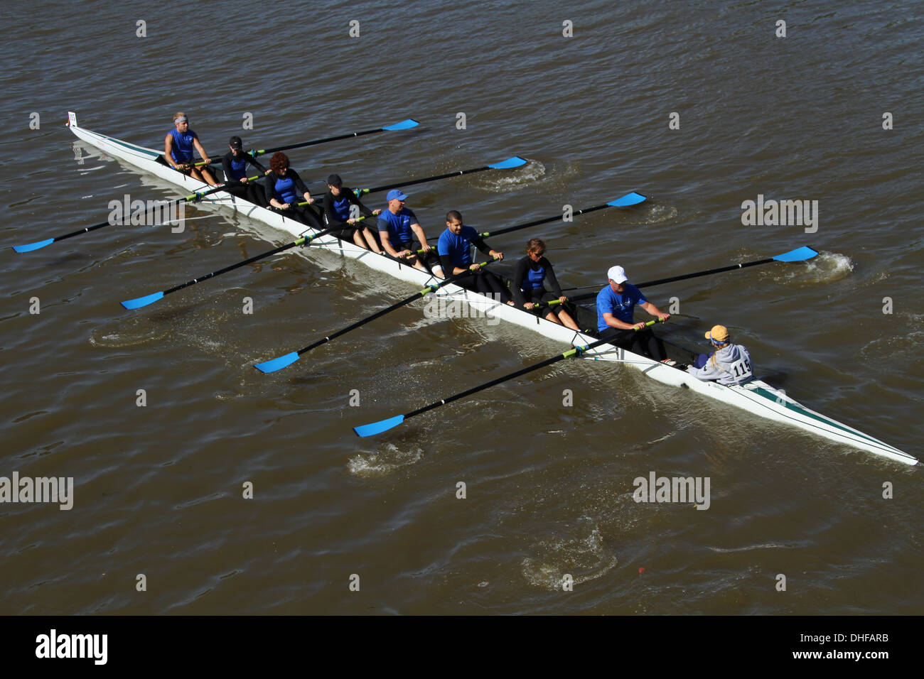 Team Dayton Boat Club rowing on the Great Miami River. Charlie Doyle ...